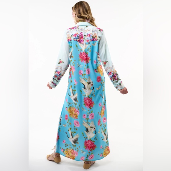 Aratta | Dresses | Sky Blue Gianna Maxi Duster In Cotton Luxury ...
